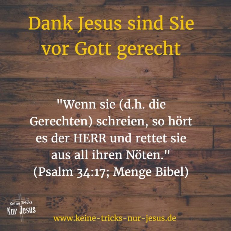 Dank Jesus sind Sie vor Gott gerecht | Keine Tricks - nur Jesus